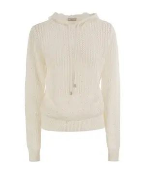 Peserico Sequined Hooded Knitwear
