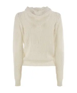 Peserico Sequined Hooded Knitwear