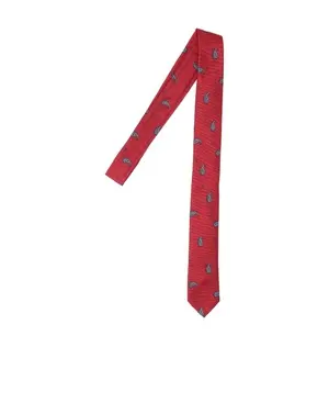 Thom Browne Paisley Neck Tie - Red