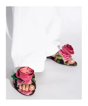 Dolce & Gabbana Floral Motif Slide Sandals