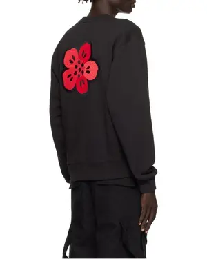 Kenzo Logo Embroidered Crewneck Sweatshirt - Black