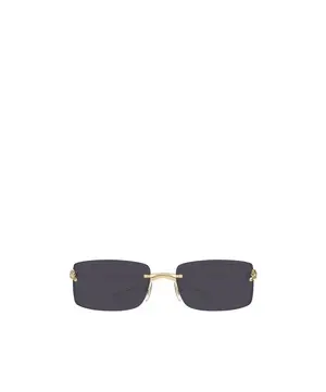 Cartier Rimless Sunglasses With Temple Logo Detail - Black