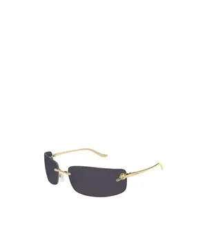 Cartier Rimless Sunglasses With Temple Logo Detail - Black