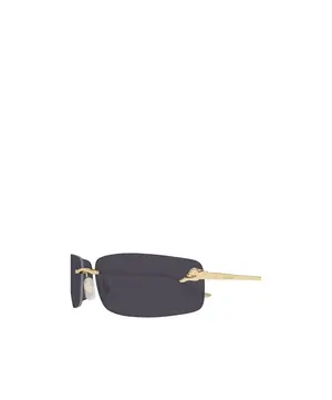 Cartier Rimless Sunglasses With Temple Logo Detail - Black