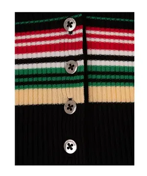 Rabanne Striped Knitted Polo Top - Multicolor