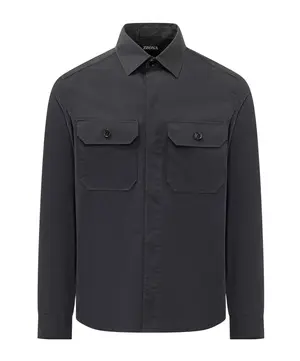 Zegna Button-flap Pocket Overshirt - Black