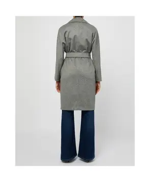 Max Mara Astro Belted Double-breasted Coat - Gray
