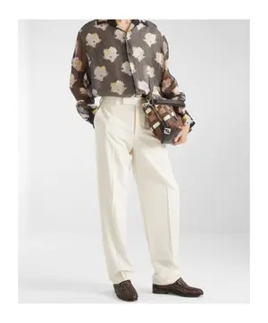 Fendi Tailored Straight-leg Wool Gabardine Trousers - Light Brown