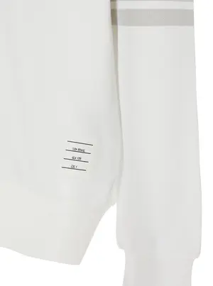 Thom Browne Logo Patch Drawstring Hoodie - White