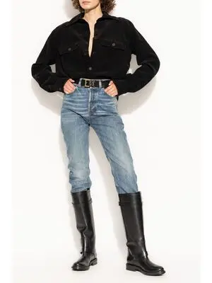 Saint Laurent Button Detailed Pointed-collar Overshirt