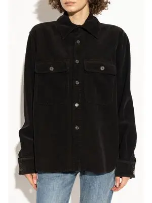 Saint Laurent Button Detailed Pointed-collar Overshirt