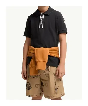 Moncler Logo-trimmed Short-sleeved Polo Shirt