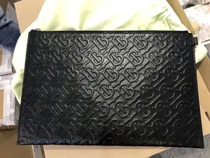 Burberry Classic Logo Zipper Clutch