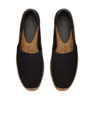 Saint Laurent Logo Embroidered Slip-on Espadrilles - Black