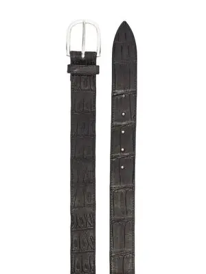 Orciani Embossed Leather Belt - Black