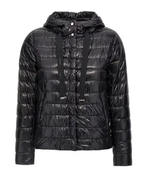 Herno Quilted Hooded Drawstring Puffer Jacket - Black