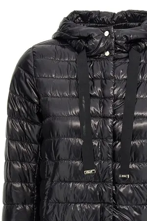 Herno Quilted Hooded Drawstring Puffer Jacket - Black