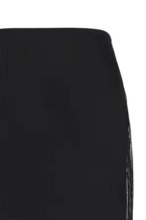 Blumarine Sheer Midi Skirt With Butterfly Motif