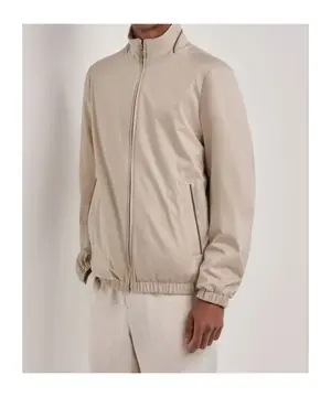 Canali Stand Collar Zip Jacket
