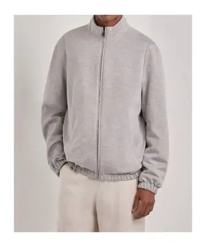 Canali Stand Collar Zip Jacket