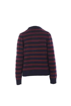 GANNI Logo Intarsia Striped Knitted Jumper - Black