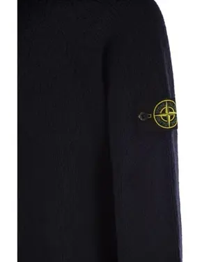Stone Island Round Neck Sweater With Raglan Sleeves - Blue