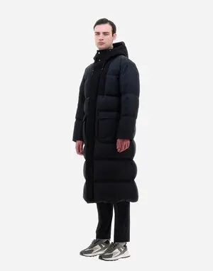 Herno Long Down Parka With Drawstring Hood - Black