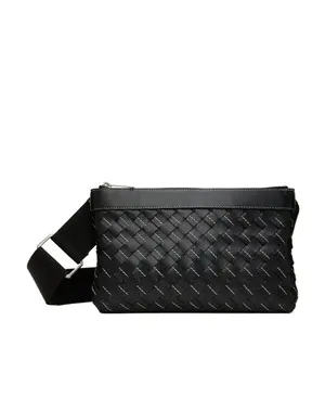 Bottega Veneta Intreciato Knitted Shoulder Bag - Black