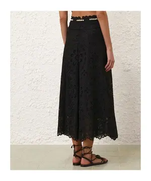 Zimmermann Rhiannon Embroidered Skirt - Black