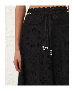 Zimmermann Rhiannon Embroidered Skirt - Black