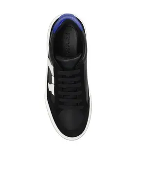 FERRAGAMO Logo Embellished Lace-up Sneakers - Black