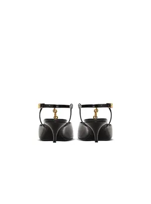 Balmain Sync Chain Kitten Slingbacks - Black