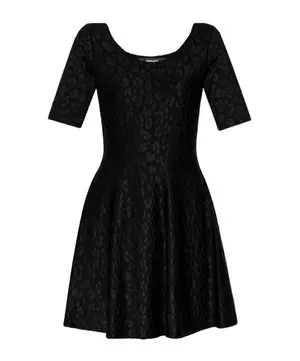 Versace Short-sleeved Flared Dress With Pattern Detail