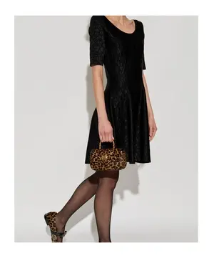Versace Short-sleeved Flared Dress With Pattern Detail