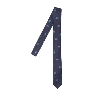 Thom Browne Paisley Neck Tie - Black