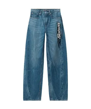 Alexander Wang Blade Logo-embroidered Balloon Jeans