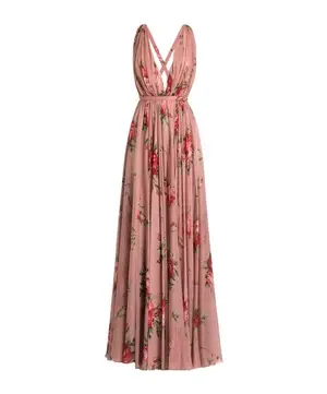 Dolce & Gabbana Dolce & Gabbana Rose Bouquet Printed Chiffon Maxi Dress Multicolor