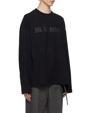 JIL SANDER Logo Printed Crewneck T-shirt - Black
