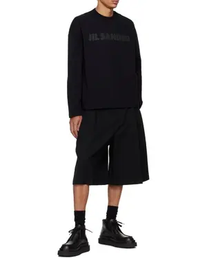 JIL SANDER Logo Printed Crewneck T-shirt - Black