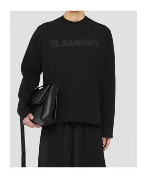 JIL SANDER Logo Printed Crewneck T-shirt - Black