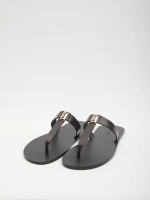 Saint Laurent Logo Plaque Flat Slides