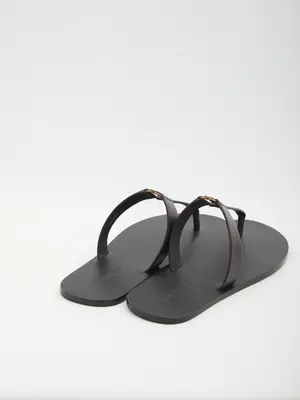 Saint Laurent Logo Plaque Flat Slides