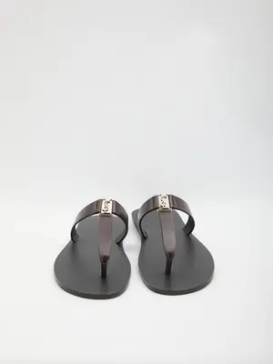 Saint Laurent Logo Plaque Flat Slides