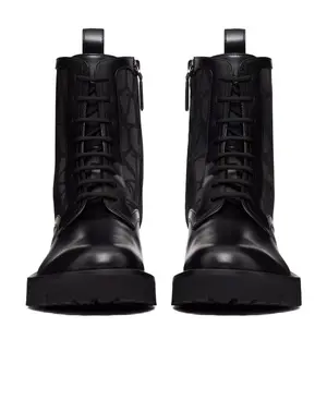 Valentino Garavani Toile Iconographe Combat Boots