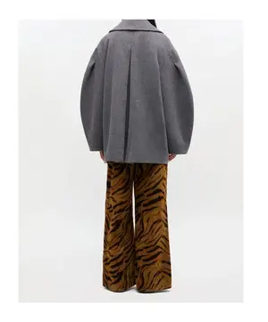 GANNI Oversized Midi Peacoat - Grey
