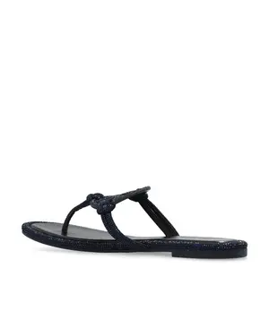 Tory Burch Miller Pavé Crystal-embellished Thong Sandals - Black