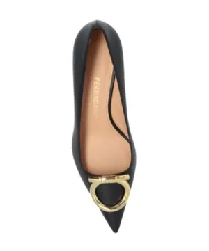 FERRAGAMO 40mm Gancini Pointed-toe Pumps - Black