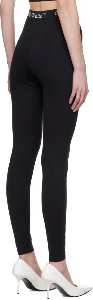 Off-White Logo Waistband Leggings - Black