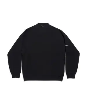Balenciaga Crewneck Knitted Jumper With Rubber Patches - Black