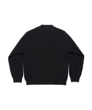 Balenciaga Crewneck Knitted Jumper With Rubber Patches - Black